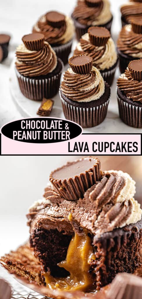 Chocolate and Peanut Butter Lava Cupcakes | Queenslee Appétit