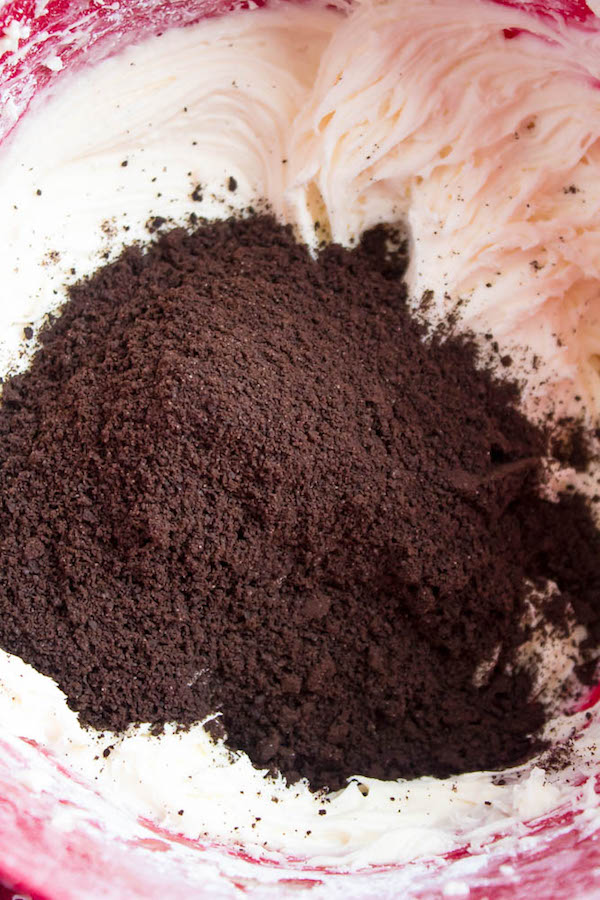 Oreo Cookie Dough Stuffed Red Velvet Cupcakes ~ Recipe