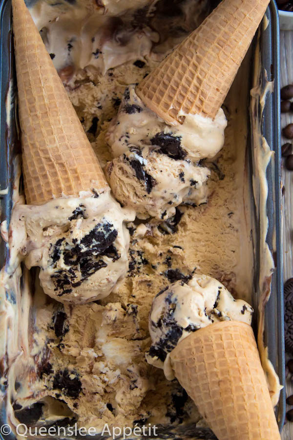 No-Churn Coffee Oreo Nutella Swirl Ice Cream ~ Recipe