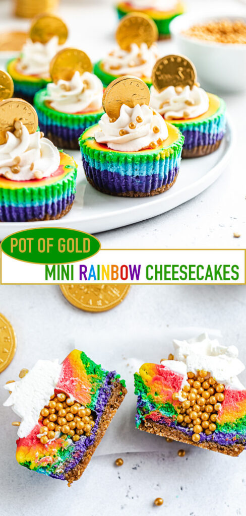 Pot of Gold Mini Rainbow Cheesecakes | Queenslee Appétit